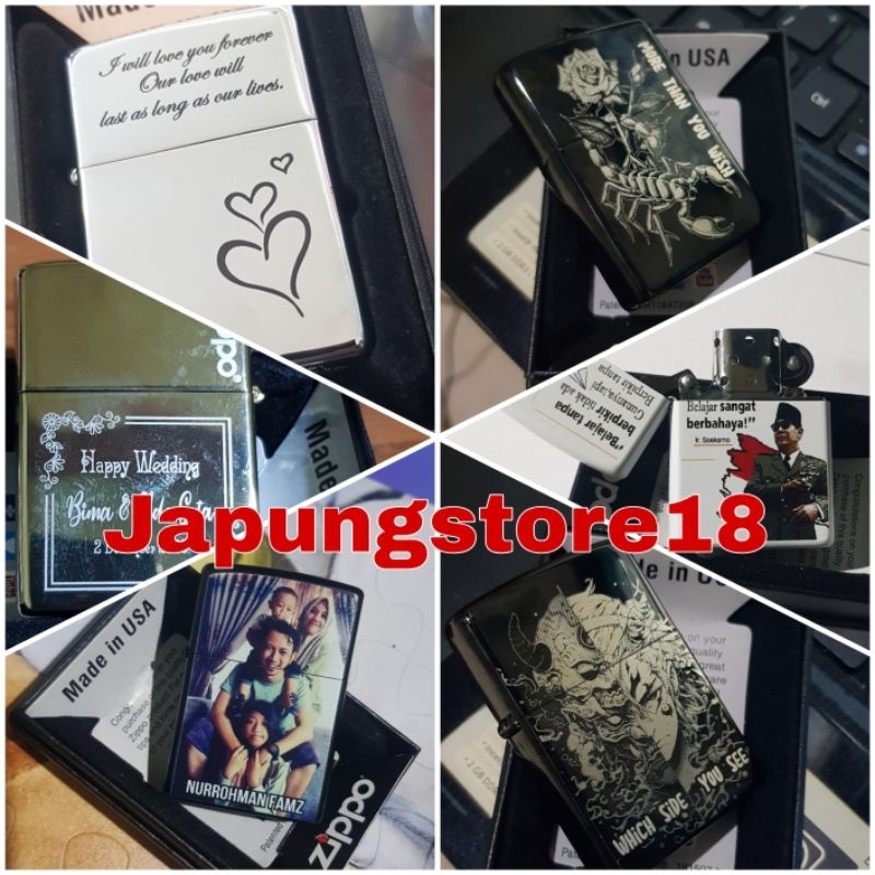 Jual Korek Api custom Foto logo sendiri Zippo custom Bebas desain ...