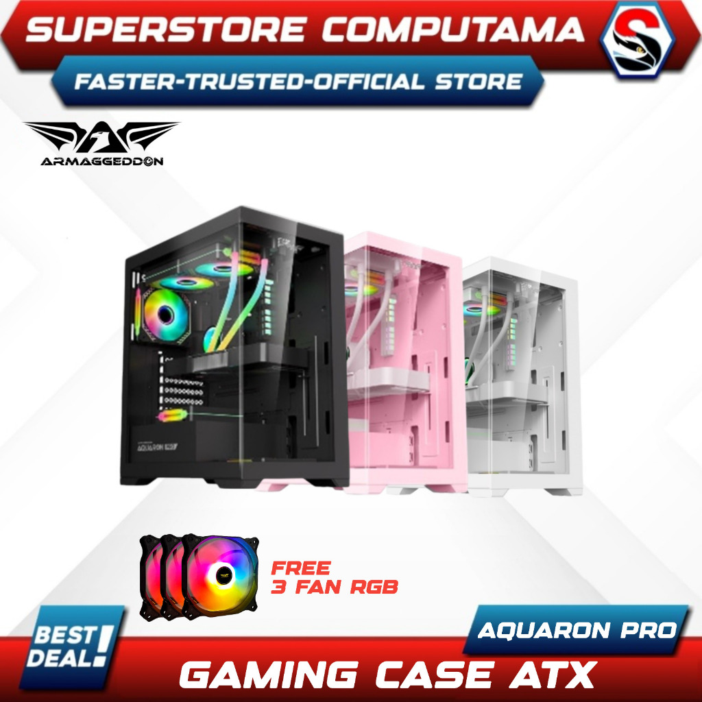 Jual Casing Gaming Armaggeddon Aquaron Pro Front Side Panel Tranparent ...