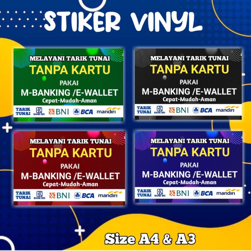 Jual STIKER VINYL KONTER TARIK UANG M-BANGKING TANPA KARTU | Shopee ...
