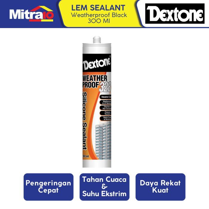 Jual Dextone Lem Sealent Tabung Weathrproof Hitam 300 Ml | Shopee Indonesia
