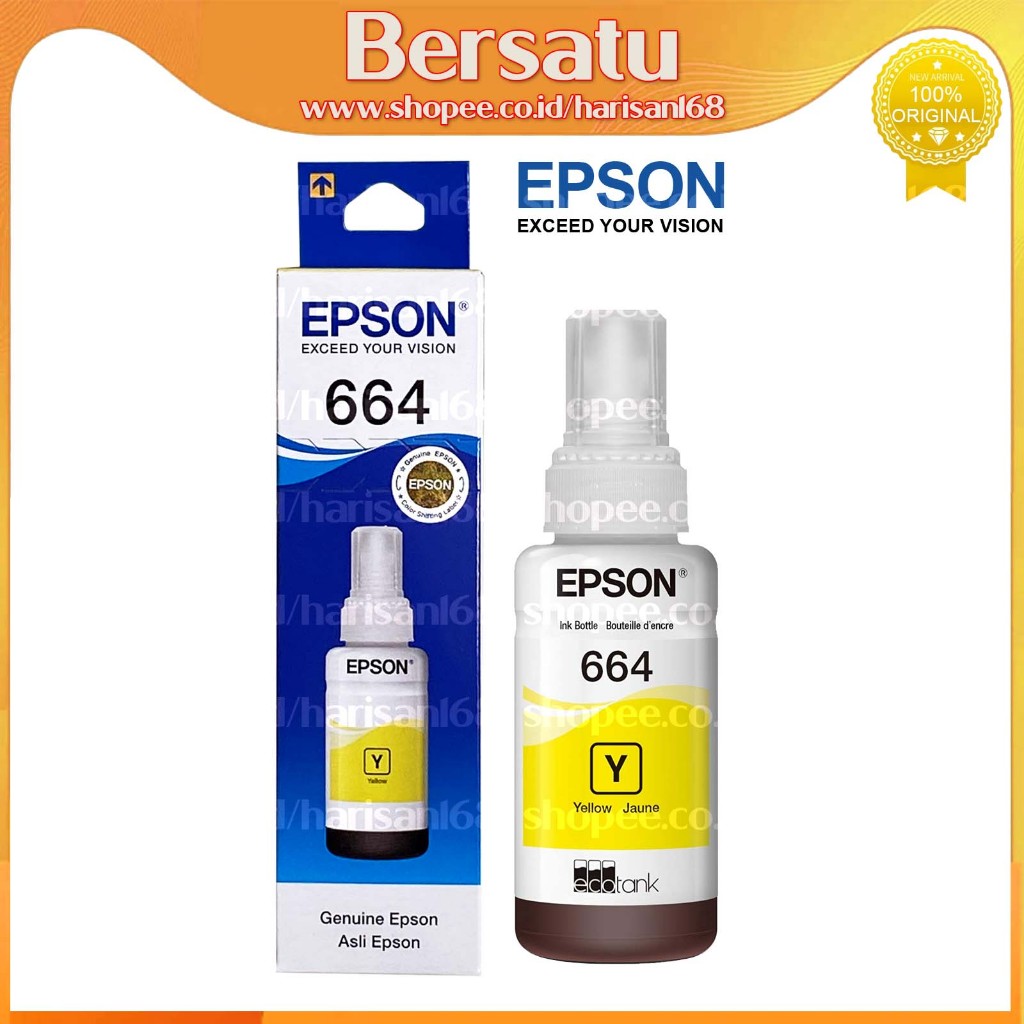 Jual Tinta Epson 664 T664 6641/6642/6643/6644 Original L100 L110 L120 L200 L210 L220 L300 L310 ...