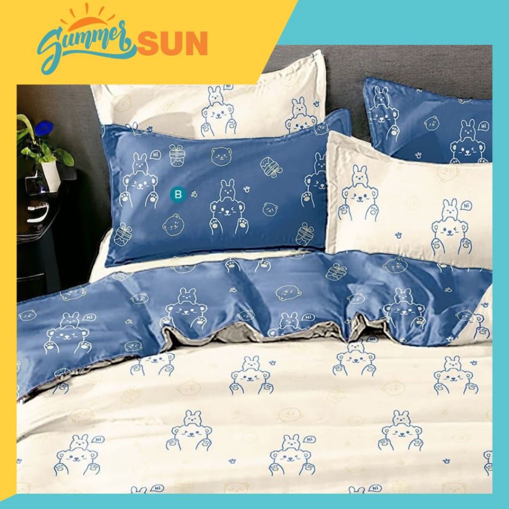 Jual Bedcover Set Bear Pop Mix Dua Warna - 90x200 - 200x200 - Summersun09 | Shopee Indonesia