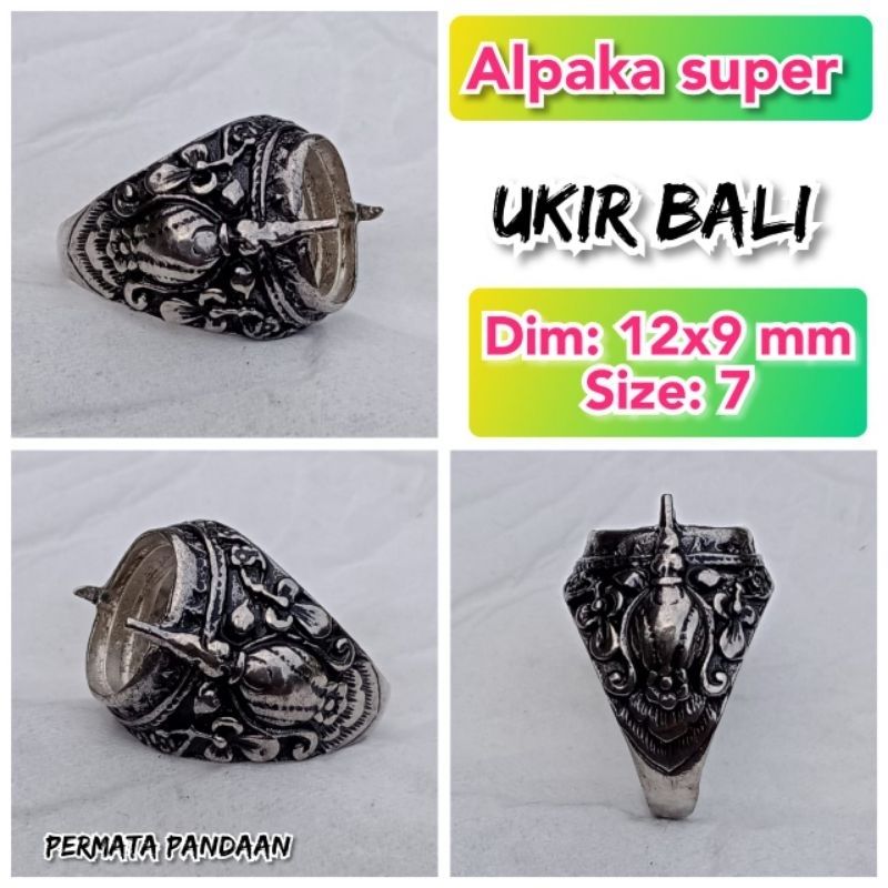 Jual emban batu akik dan permata alpaka super ukir bali.15 | Shopee ...