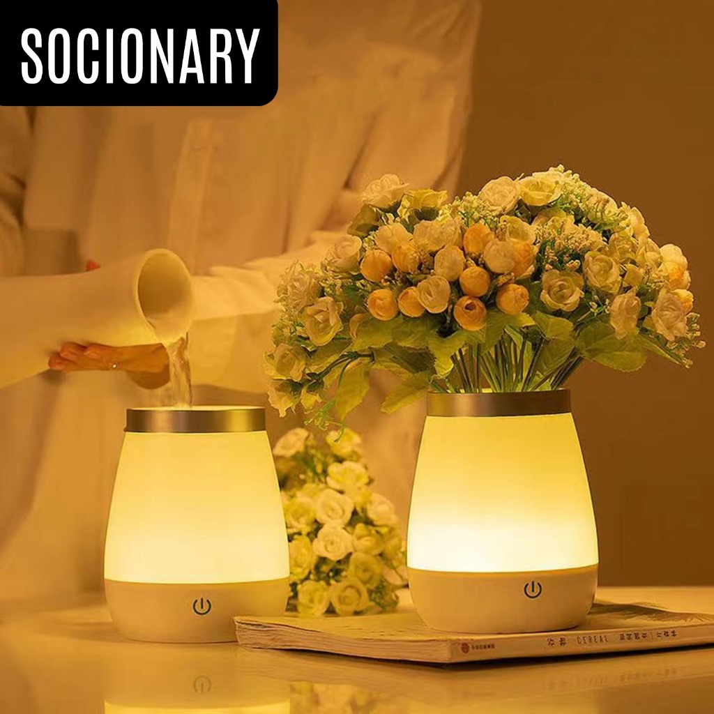 Jual Lampu Meja Aesthetic Bentuk Pot Bunga LED Desk Lamp | Shopee Indonesia