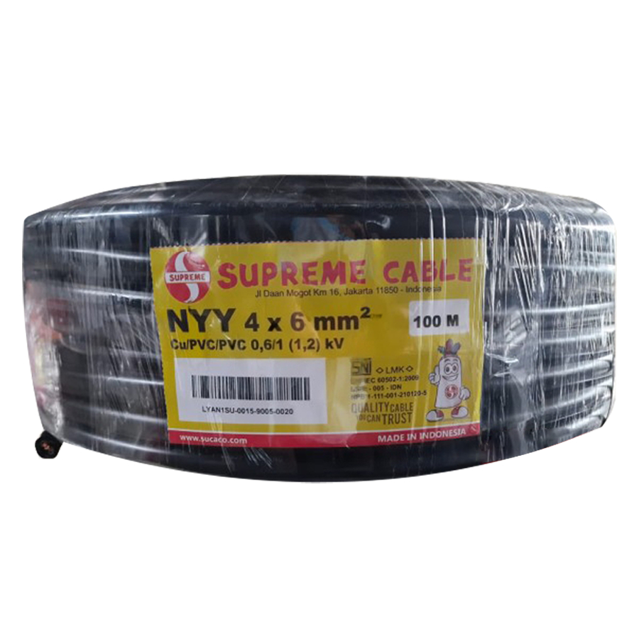 Jual Kabel Listrik Tufur NYY 4x6 4x6 ISI 4 / 6 MM Supreme Lidi Kawat Tembaga Hitam 100 Meter ...