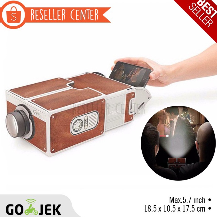 Jual PROYEKTOR HP Proyektor Smartphone Portabel Cardboard 2 Universal ...