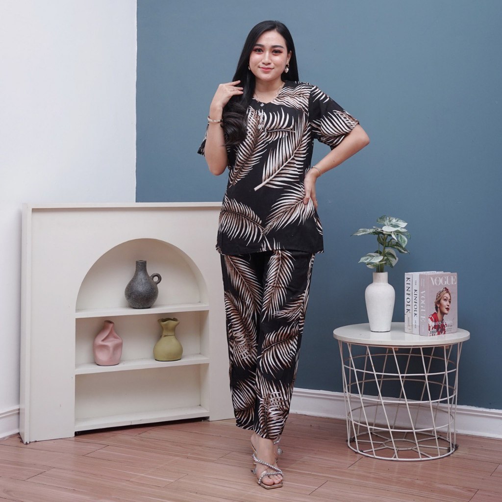 Jual Prass Official - Setelan Cp Baju Tidur Santai Kekinian - Lengan Pendek Kancing Depan Rayon ...