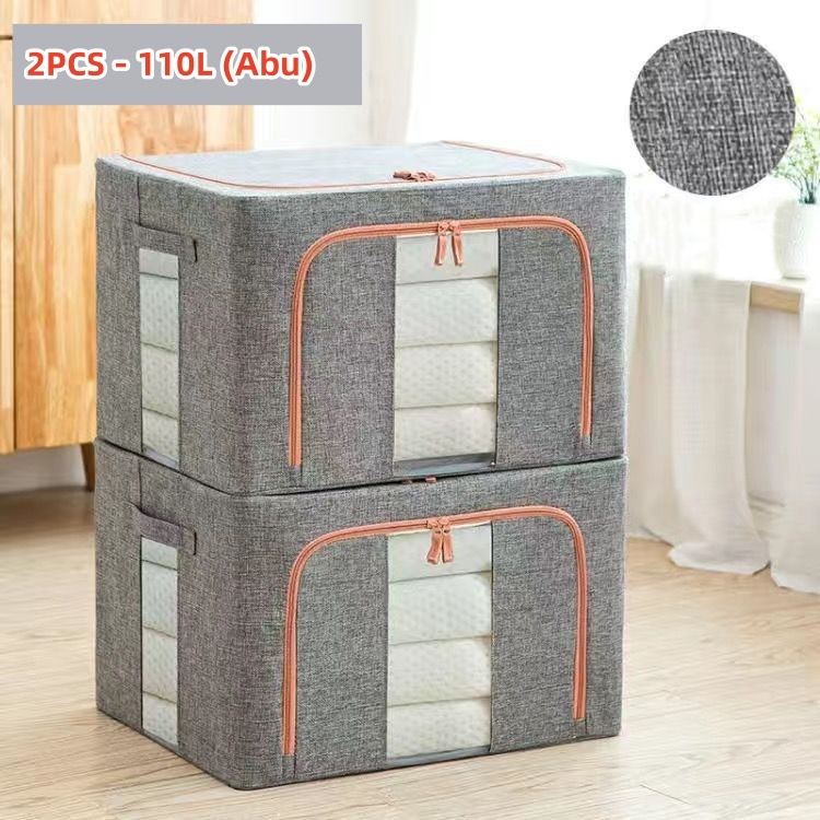 Jual 66L-110L Storage Box Pakaian Linen katun berkualitas tinggi box ...