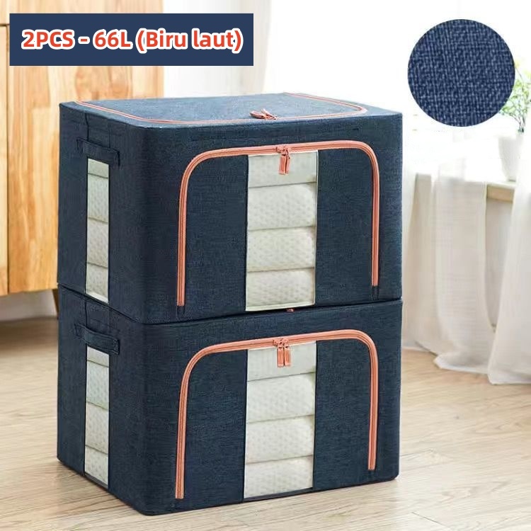 Jual 66L-110L Storage Box Pakaian Linen katun berkualitas tinggi box ...