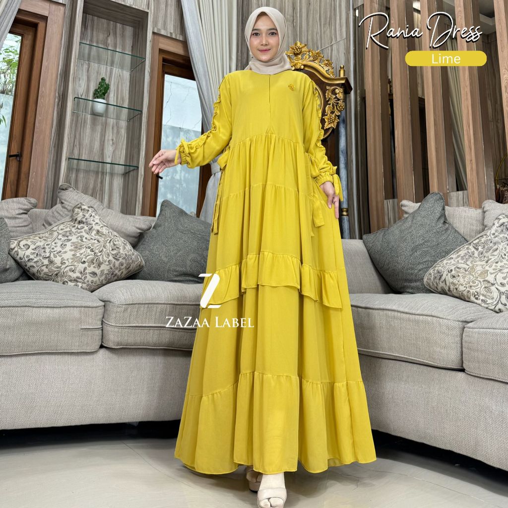 Jual Zazaa Label - Rania Dress Ceruty Polos Busana Wanita Muslimah ...