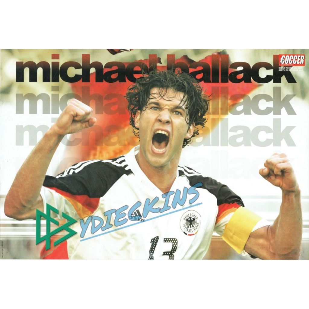Jual Koleksi Hobi Poster Bola Tabloid Soccer Michael Ballack - TimNas ...