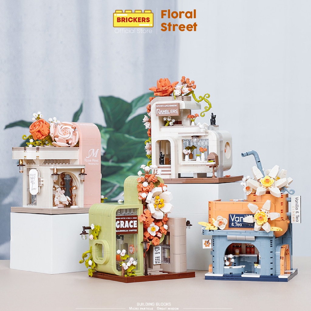 Jual BRICKERS - BALODY MAINAN BALOK SUSUN FLORAL BUILDING STREET SHOP HADIAN VALENTINE GIFT ...