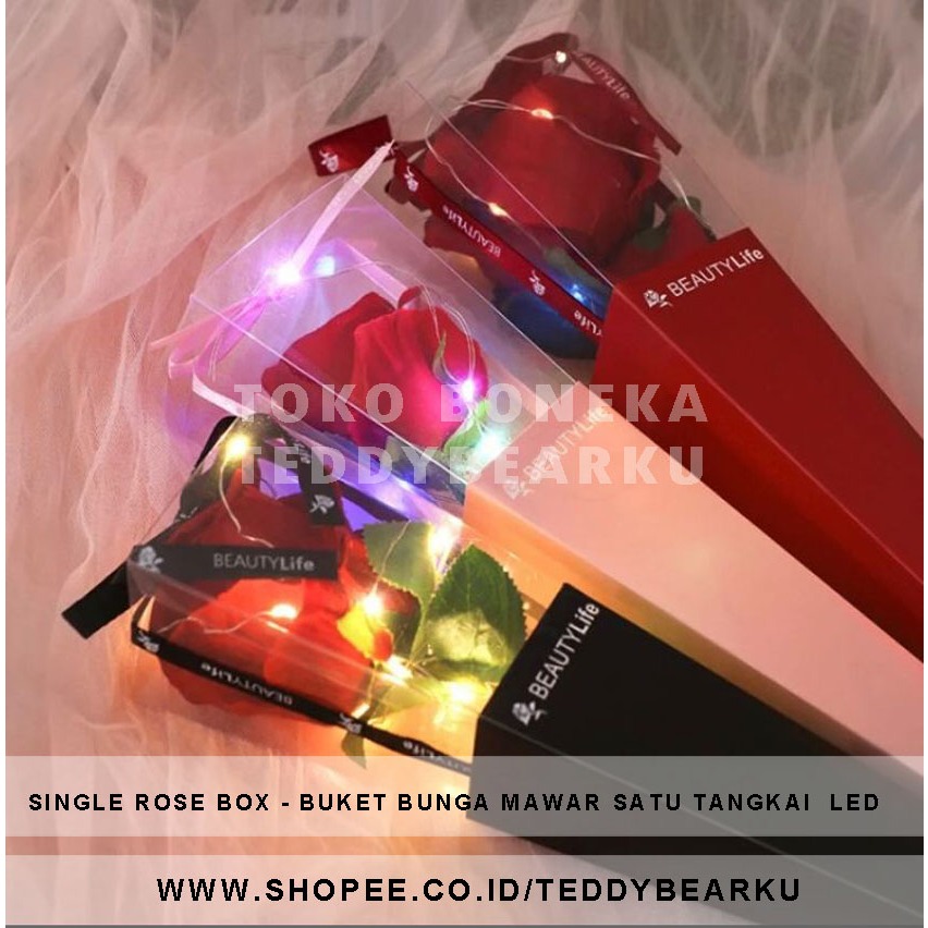 Jual SINGLE ROSE BOX - BUKET BUNGA MAWAR SATU TANGKAI DENGAN LED ...
