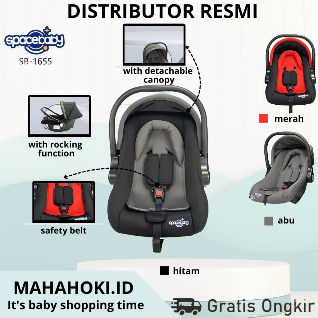 Jual SPACEBABY BABY CARRIER SB 1655 DUDUKAN KURSI MOBIL BAYI ANAK ...