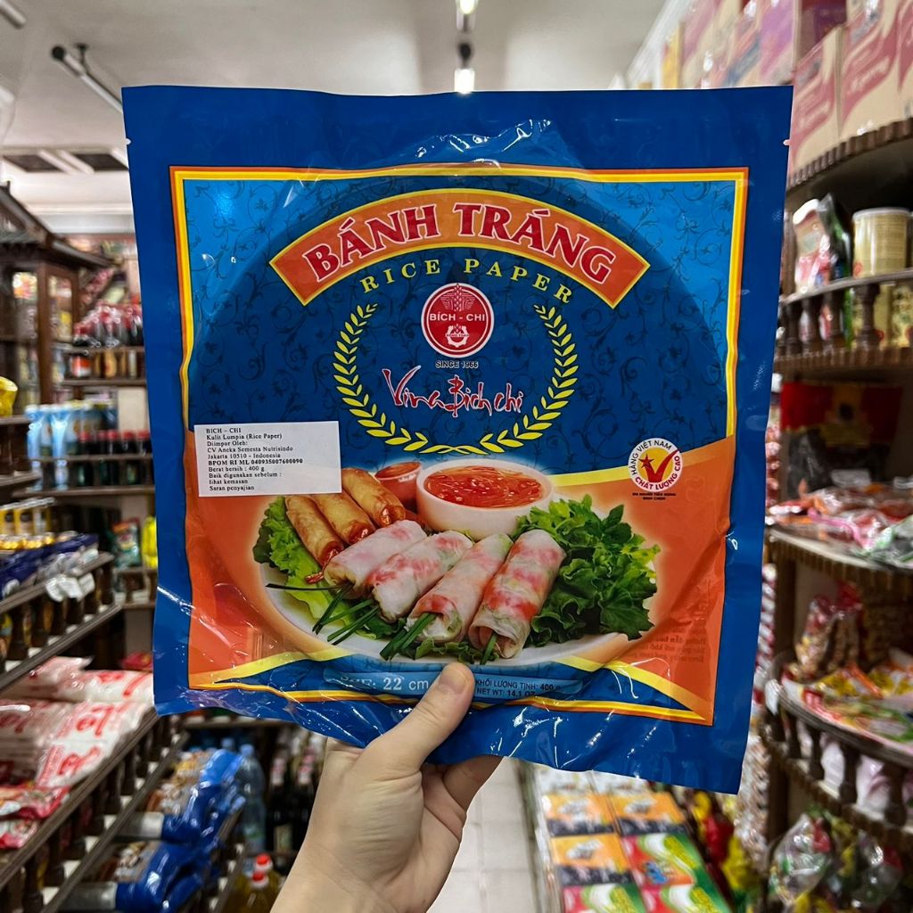 Jual BICH CHI BANH TRANG RICE PAPER KULIT LUMPIA 22 cm 400 g | Shopee ...