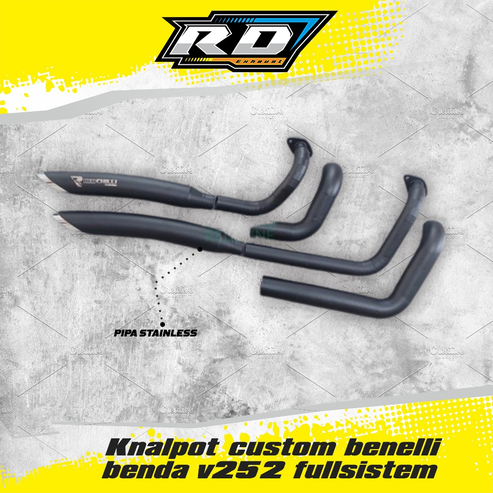 Jual Knalpot custom benelli benda v252 full sistem | Shopee Indonesia
