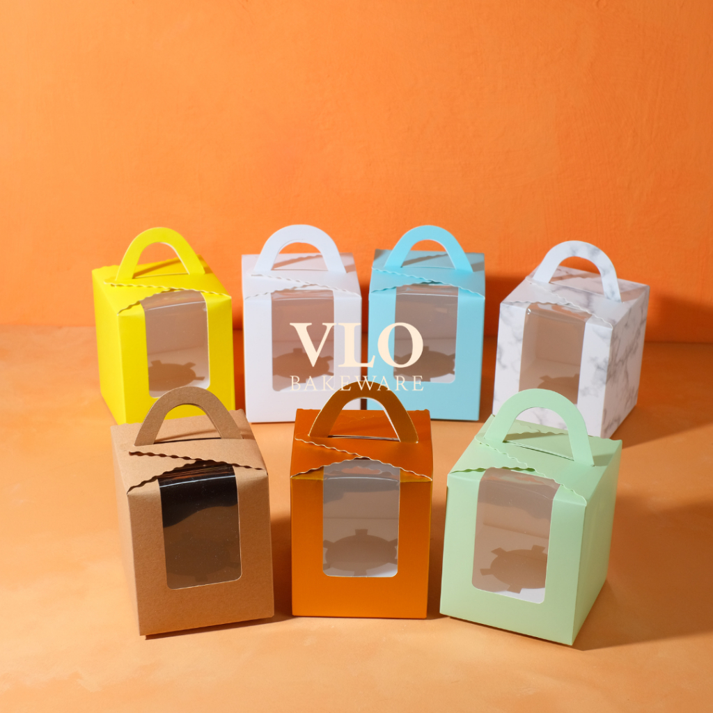 Jual Kotak kue cupcake korea | cupcake box muat 1 cupcake | Shopee ...
