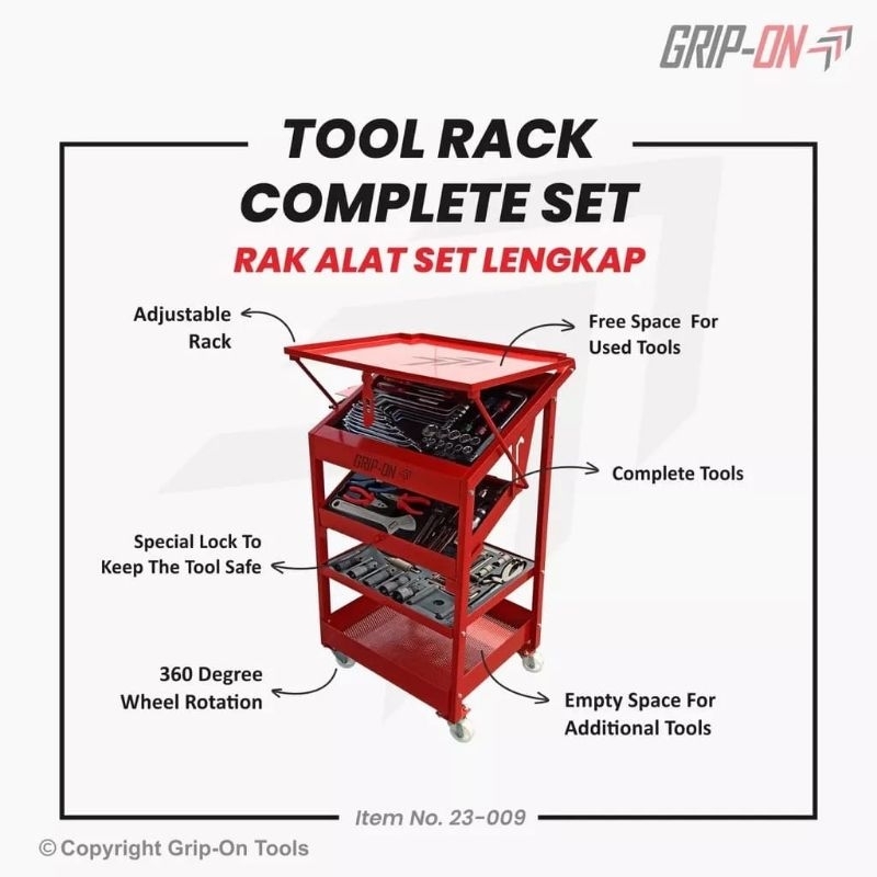 Jual TOOL RACK COMPLETE SET "GRIP-ON" | Tool Rak Alat & Kunci ...