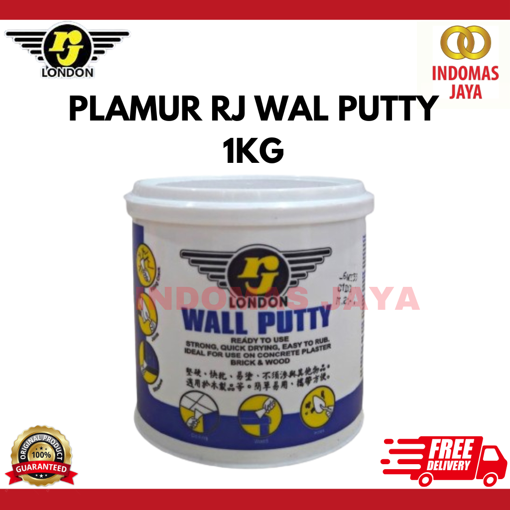 Jual RJ London wall putty 1kg 1000gr Dempul Tembok Plamir Tembok Dempul ...