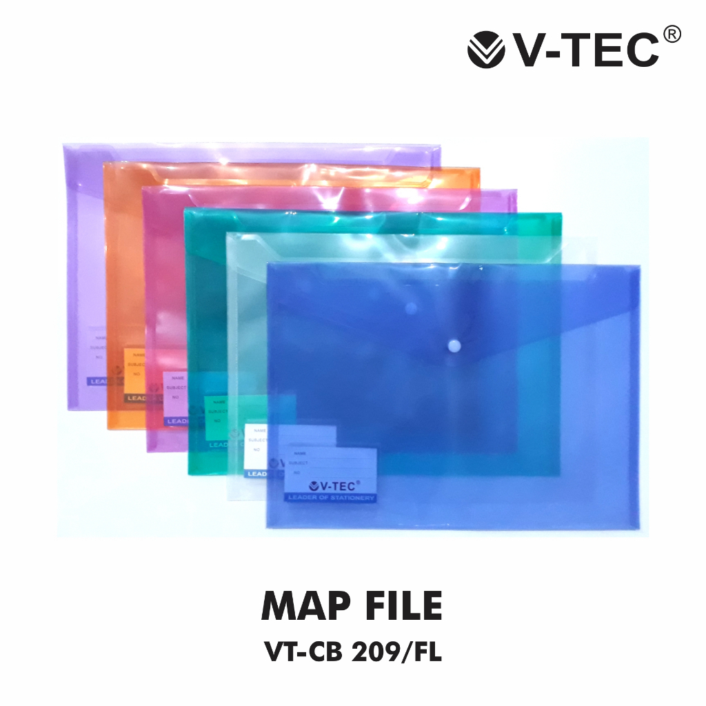 Jual V-TEC MAP FILE TRANSPARAN VT.CB-209 FOLIO WARNA CAMPUR | Shopee ...