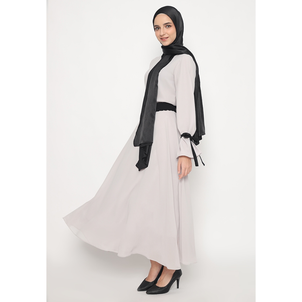 Jual Heaven Sent - Long Dress Gamis Atasan Wanita Erina Light Grey ...