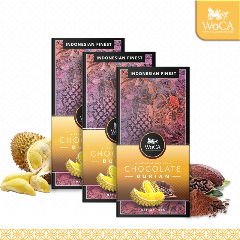 Jual WoCA Premium Cokelat Batang Rasa Durian 3 x 90g Bars | Shopee ...