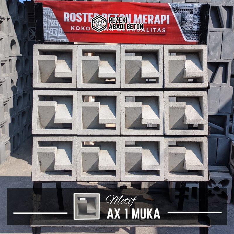 Jual Roster Beton Minimalis, Loster Lubang Angin Motif AX Ukuran 20x20 ...