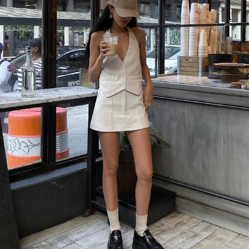 Jual [Sunflower Collection] Set Pakaian Halter Neck Tanktop Vest Rok ...