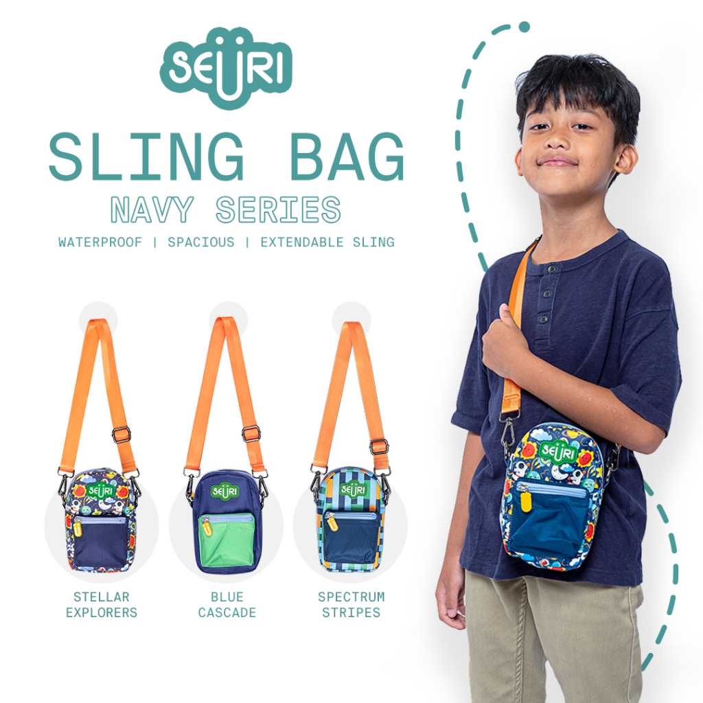 Jual Seuri Tas Selempang/ Sling Bag Navy Series untuk Sekolah / Jalan ...
