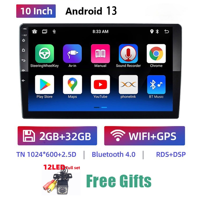 Jual Monqiqi 4GB+32GB Universal Head Unit Android 7/9/10 Inch 12 Radio Stereo Mobil 4+32GB ROM ...