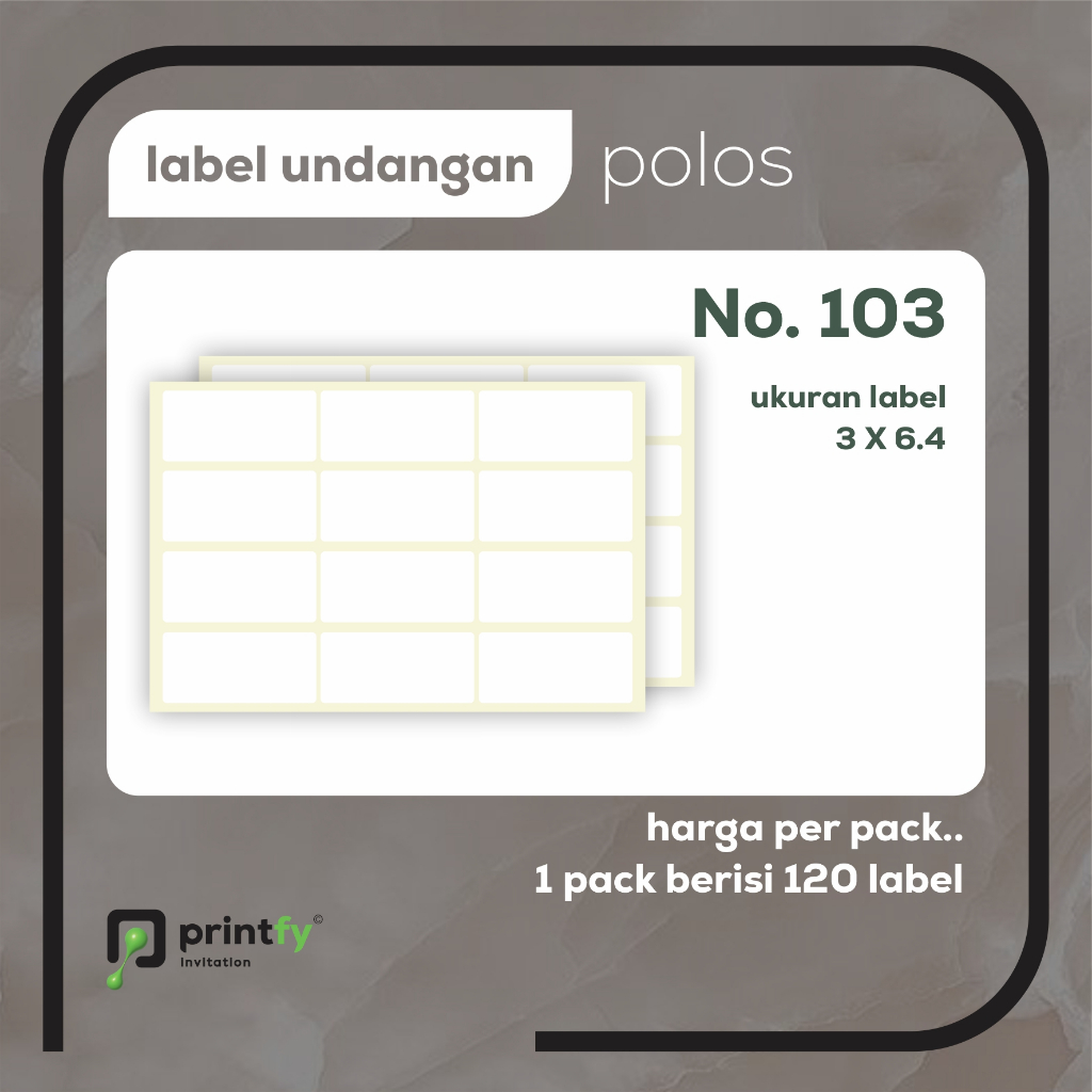 Jual Label undangan polos No. 103 | 3 X 6.4 cm | Shopee Indonesia