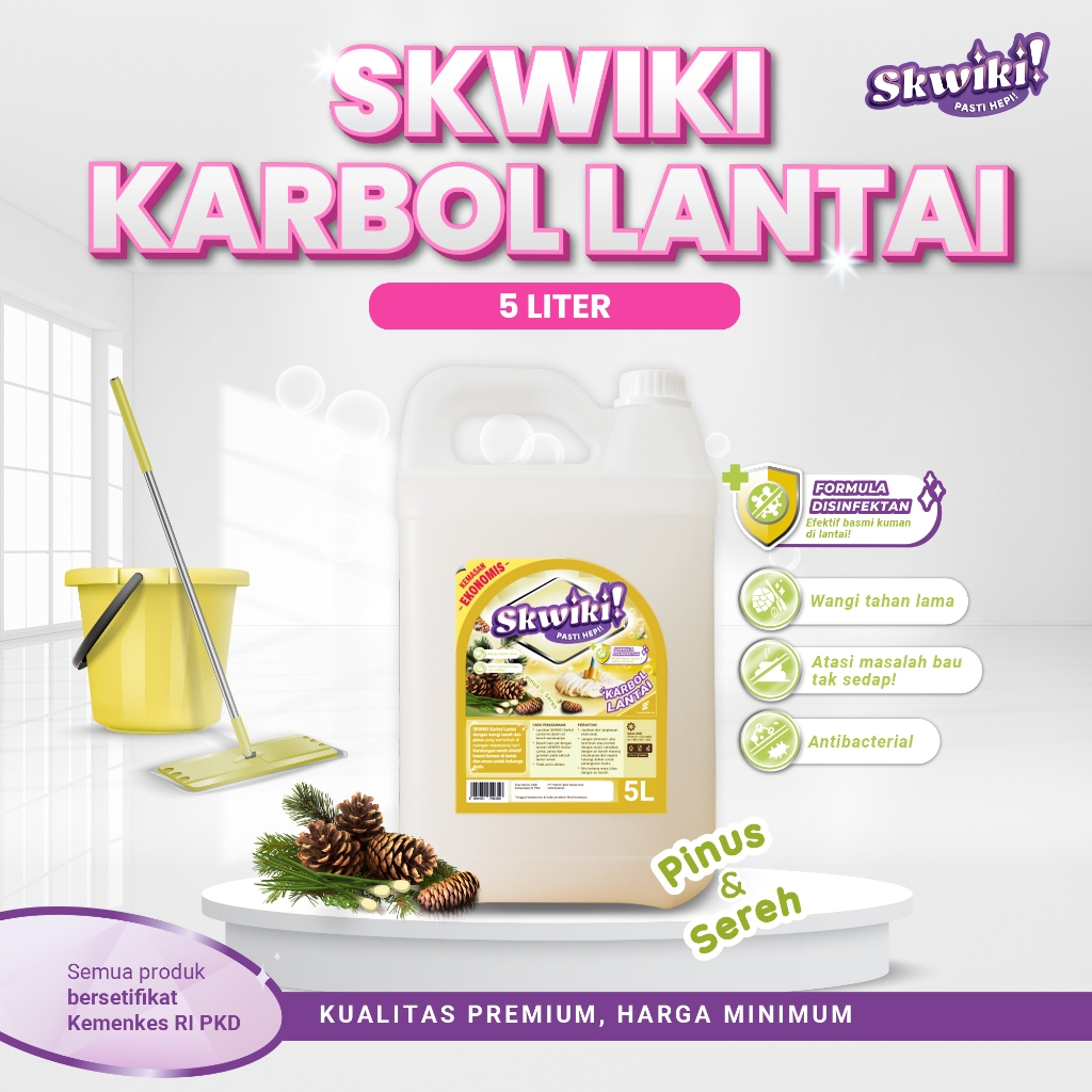 Jual SKWIKI! Sabun Pel Lantai Karbol Sereh & Pinus Jerigen 5L | Shopee ...