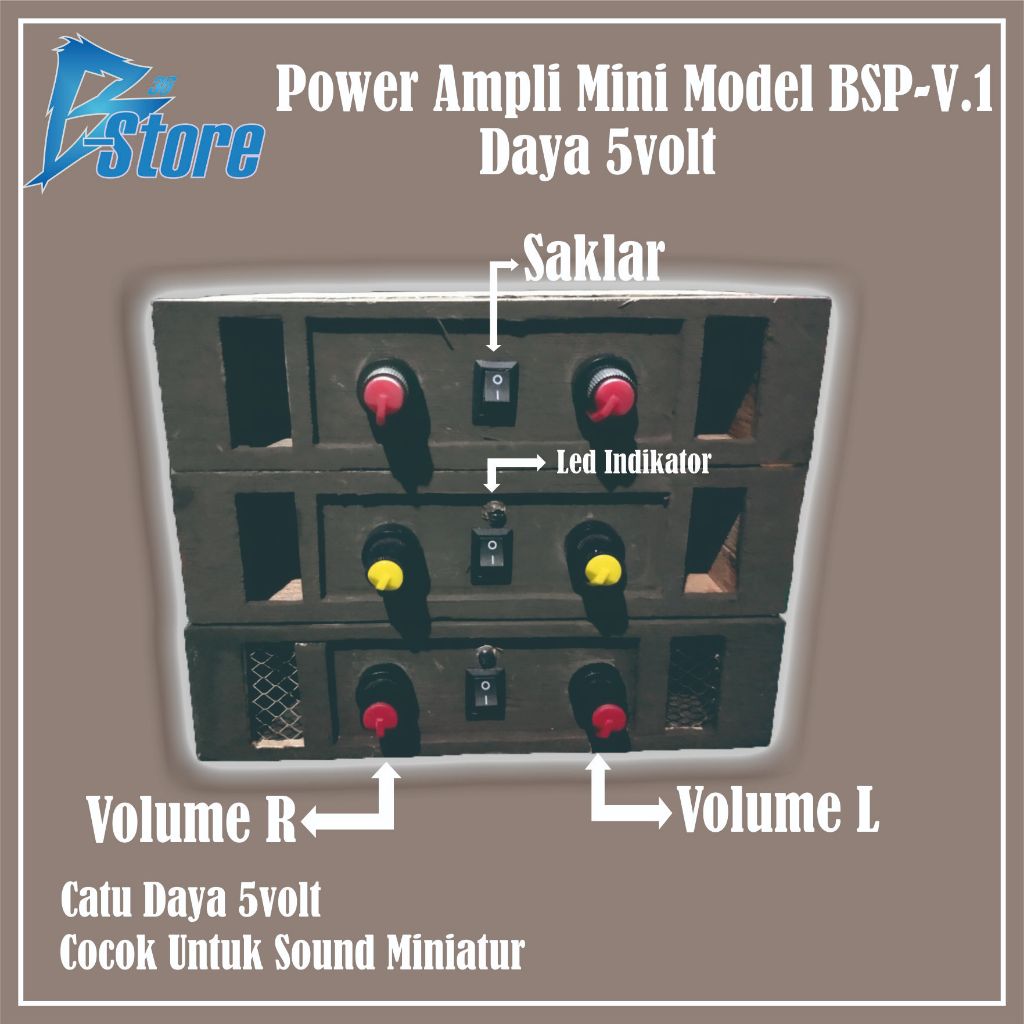 Jual Power Ampli Mini 5 volt Model BSP-V.1 Untuk Sound Miniatur ...