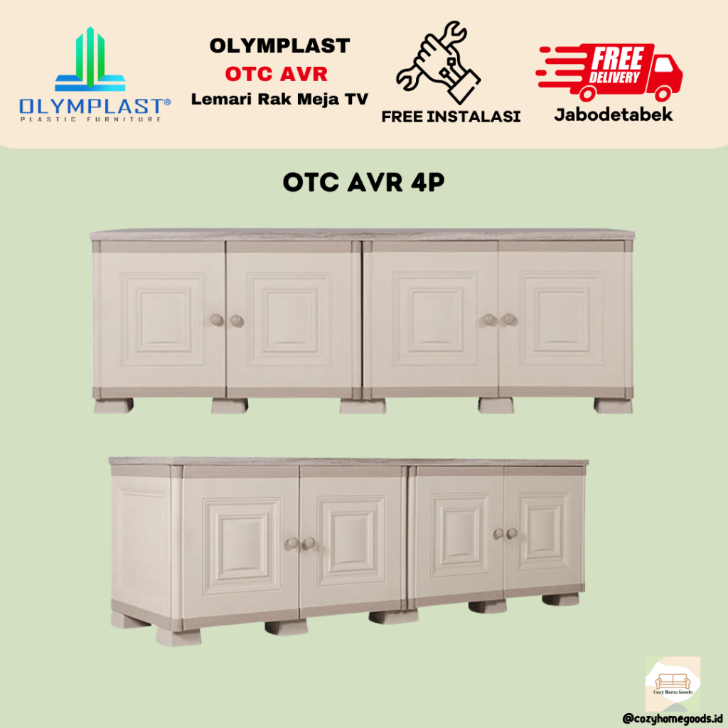 Jual Lemari Rak Meja TV - Olymplast OTC AVR 4 Pintu (4P) - Free Kirim ...