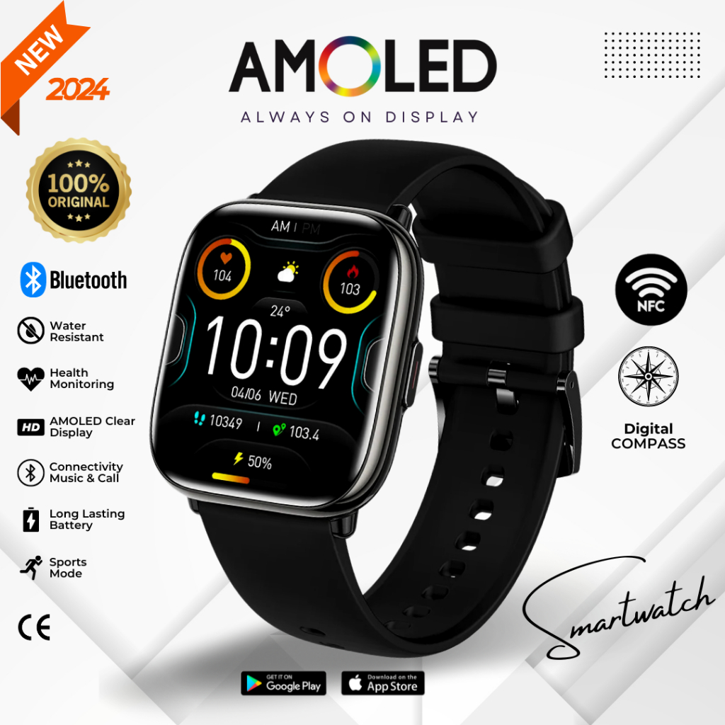 Jual HD12 smartwatch jam tangan pintar couple sports NFC compass anti ...