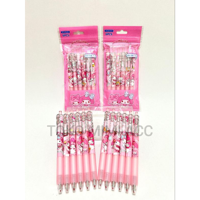 Jual MIMI ACC GROSIR 6PCS PULPEN GEL MOTIF SANRIO HELLO KITTY MY MELODY ...