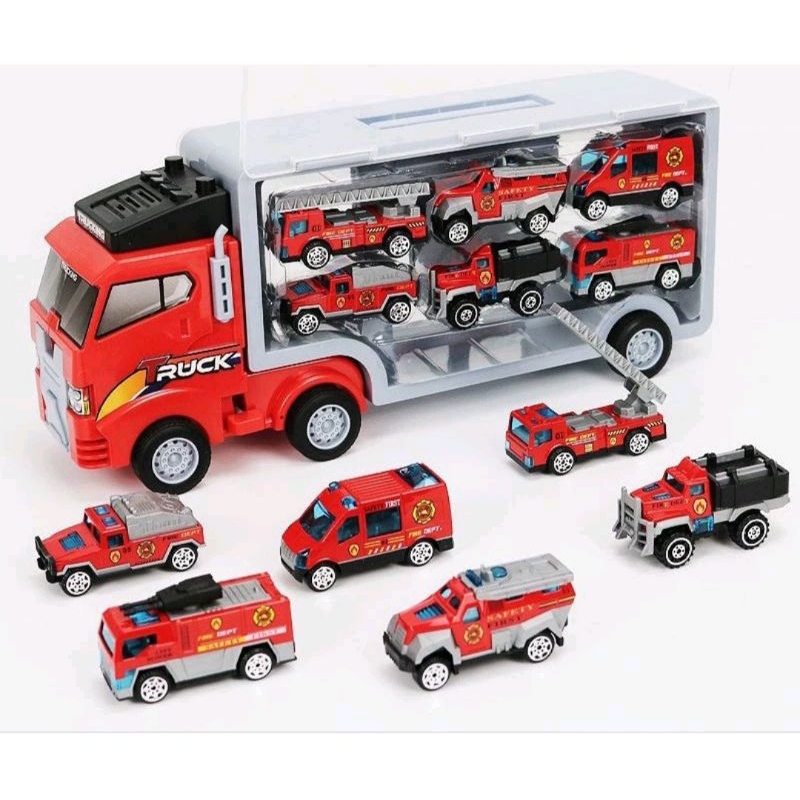 Jual Mainan anak Truck container Tema Konstruksi Pemadam Arm | Shopee ...