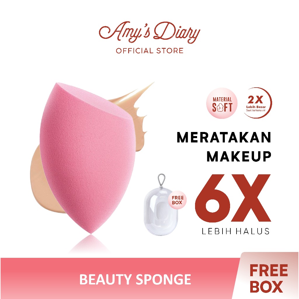 Jual AMY'S DIARY Puff Powder Sponge Beauty Blender Bahan Plastik Dengan ...