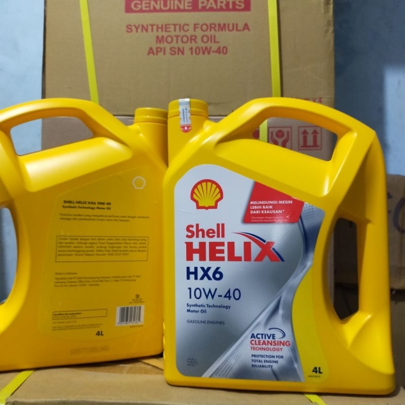 Jual Oli Shell Helix bensin HX6 Galon 4lt Sae 10w-40 api SP ASLI ...