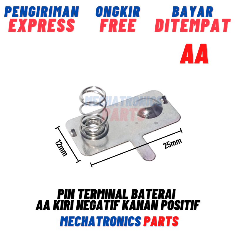 Jual Pin Terminal Baterai AA AAA Kiri Positif Kanan Negatif Kiri ...