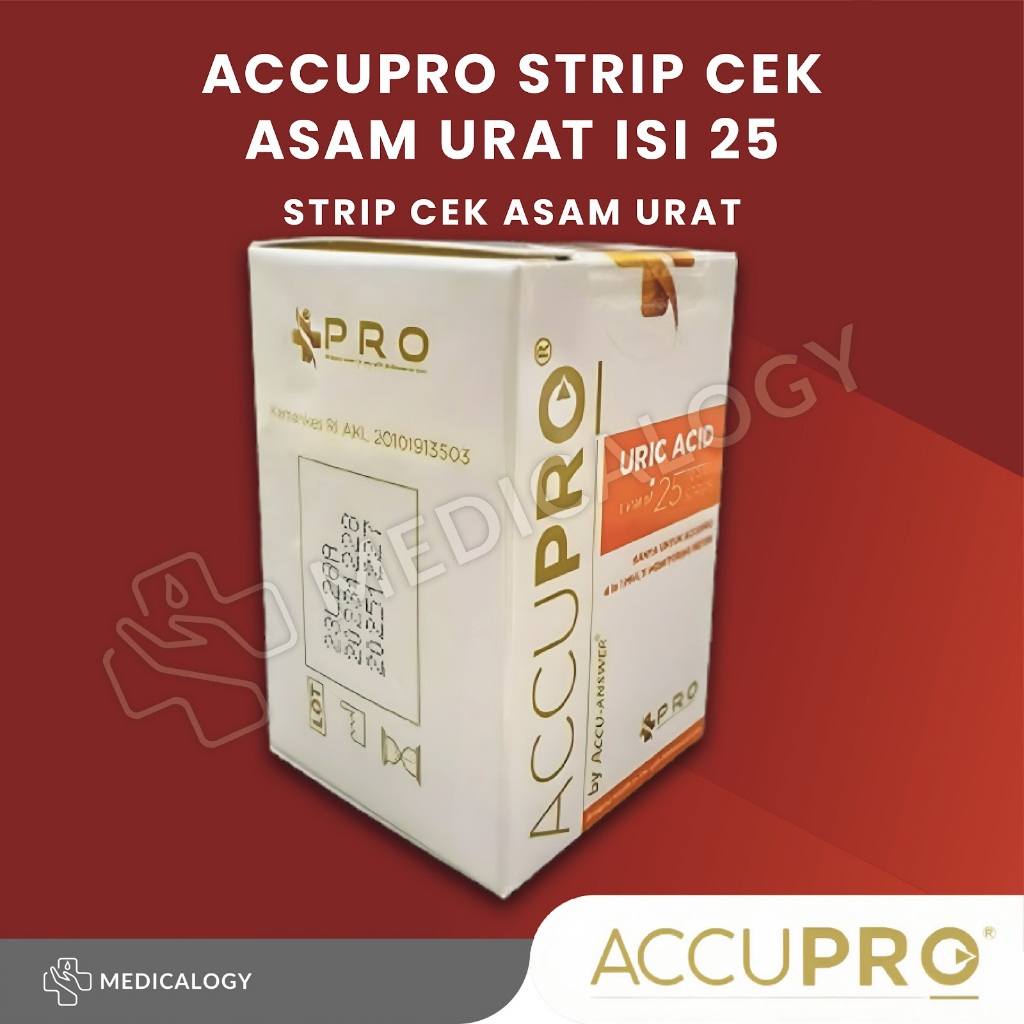 Jual AccuPRO Strip Cek Asam Urat / Accu PRO Uric Acid 25 Strip | Shopee ...