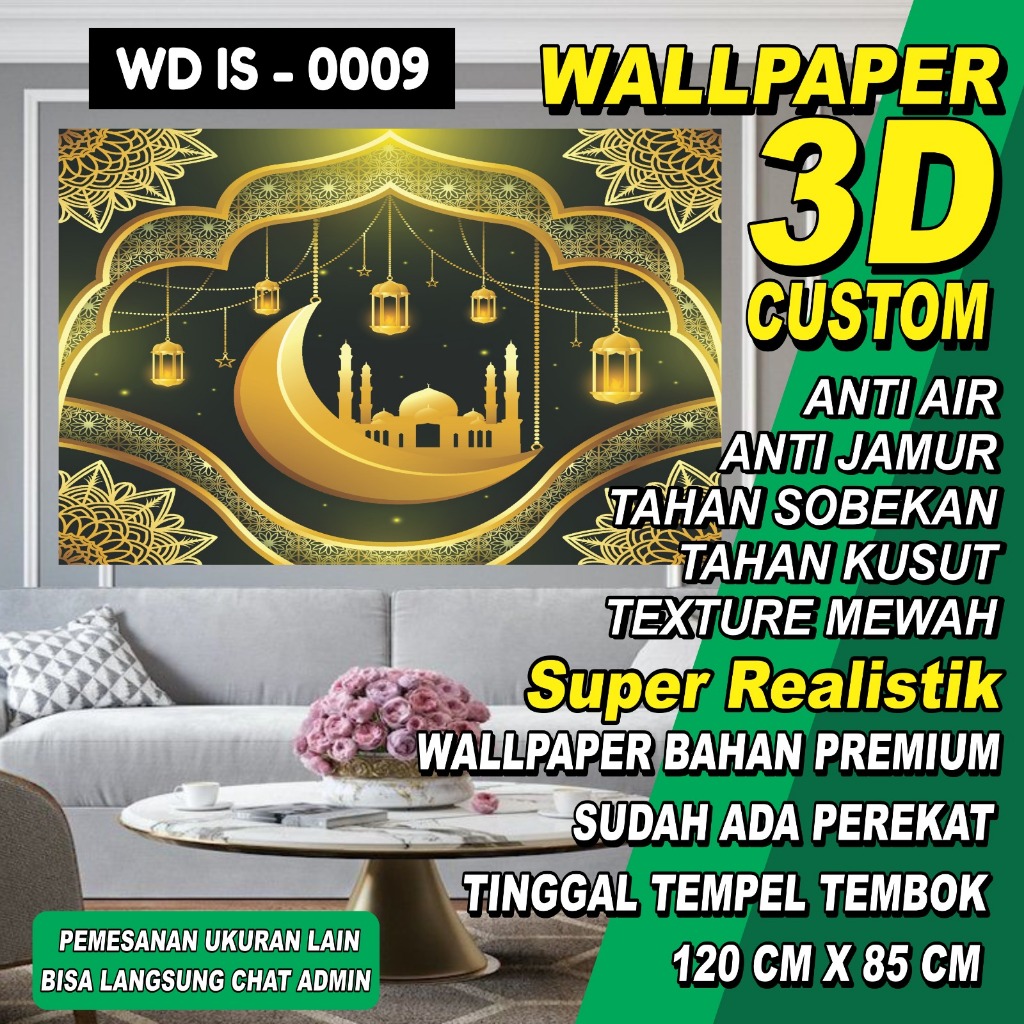 Jual Sticker Tembok Wallpaper Dinding Seri Islami Kaligrafi 09-016/Wall ...