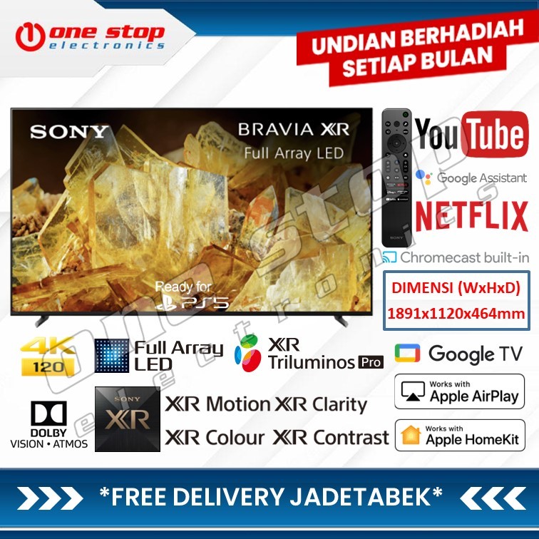 Jual SONY BRAVIA XR-85X90L / X90L 4K HDR Full Array LED Google TV 85 Inch | Shopee Indonesia
