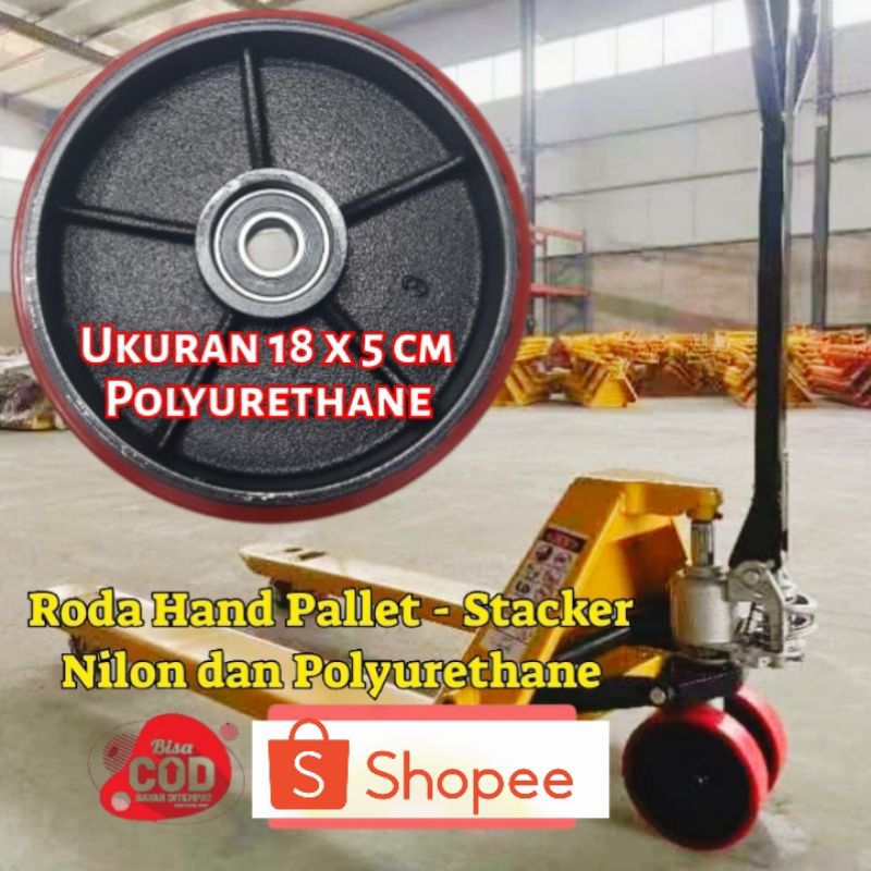 Jual Roda Hand Pallet 18 x 5 cm PU Poliuretan | Shopee Indonesia