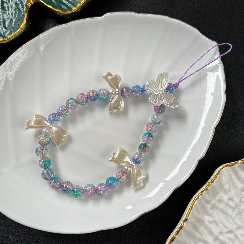 Jual Phone Strap Beads Ungu Series/ Tali Lanyard Handphone Manik Pita ...