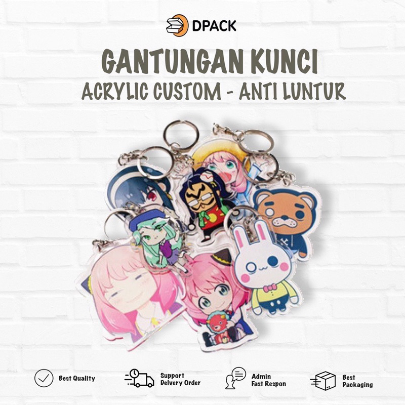 Jual Ganci Akrilik Custom Gantungan Kunci Akrilik Custom Bebas (MIN ...