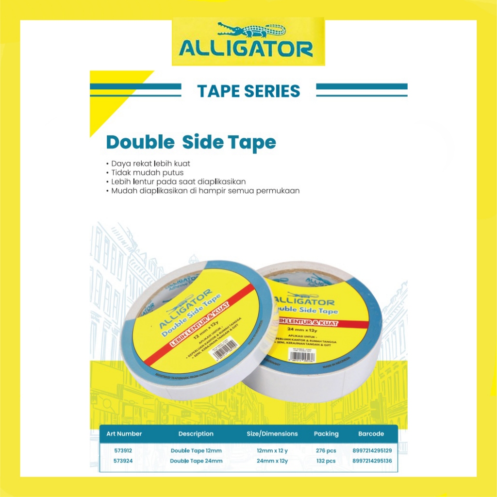 Jual Alligator Double Tape Besar Ukuran 24 mm / Lem Bolak Balik ...