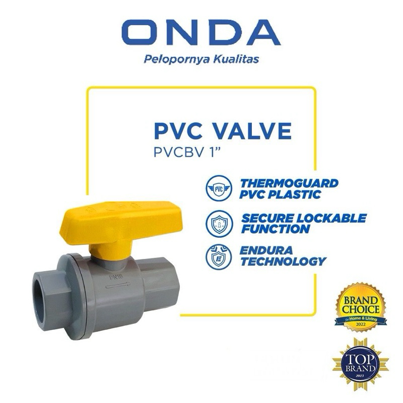 Jual ONDA Ball Valve PVC / Stop Kran PVCBV 1” | Shopee Indonesia