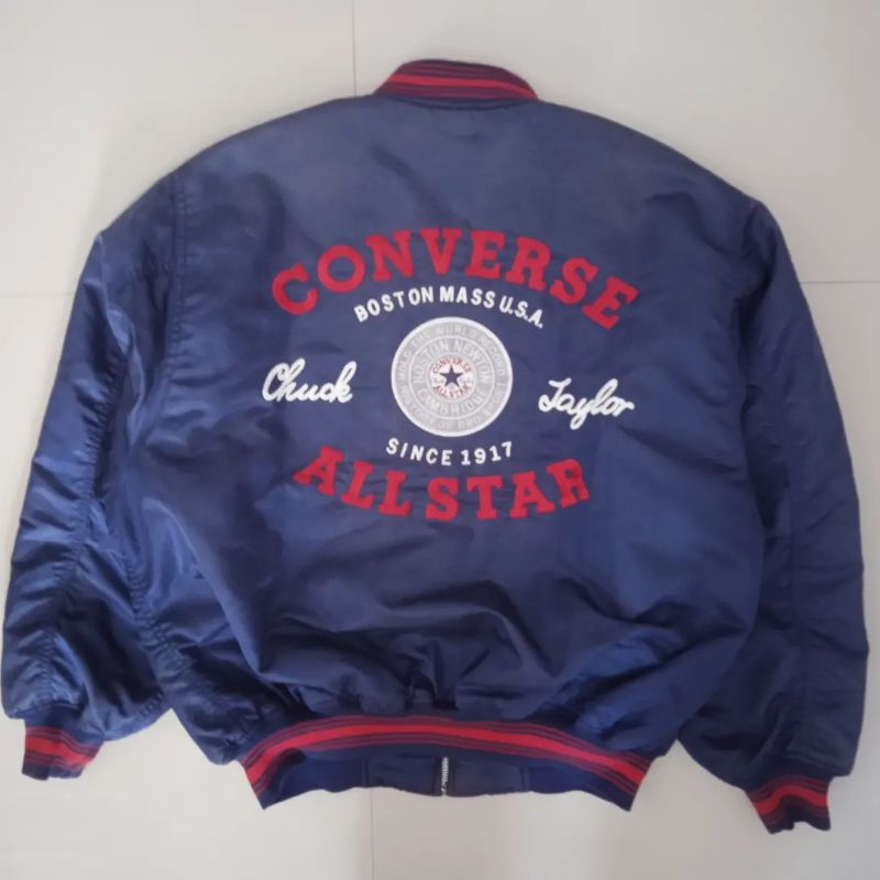 Jual JAKET CONVERSE BOMBER VARSITY NAVY VINTAGE | Shopee Indonesia