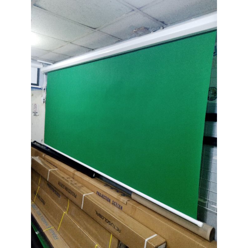 Jual layar motorized green screen lebar 330cm x panjang 300cm | Shopee ...